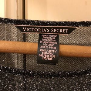 Victoria's Secret | Tops | Black And Silver Shimmer See Through Top ...